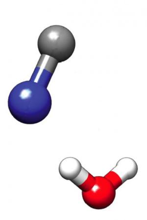 Hot and cold moves of cyanide and water